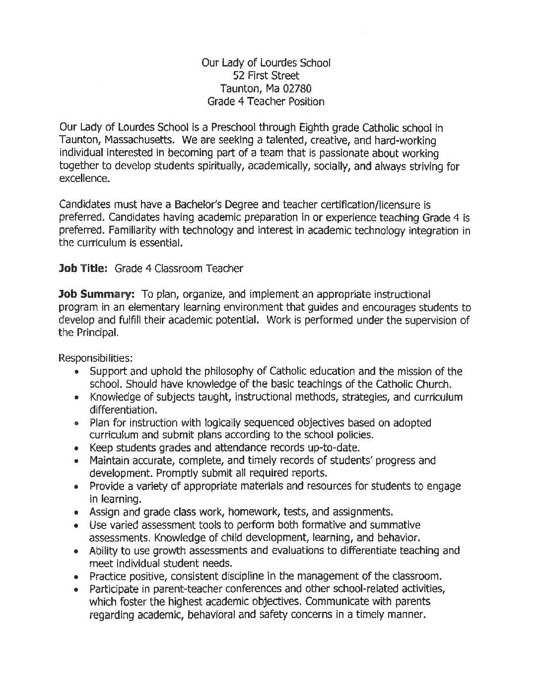 Grade 4 OLOL - CS Alliance